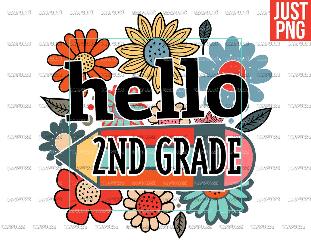 Second Grade PNG | Second Grade Flower Pencil Design Sublimation | 2nd ...