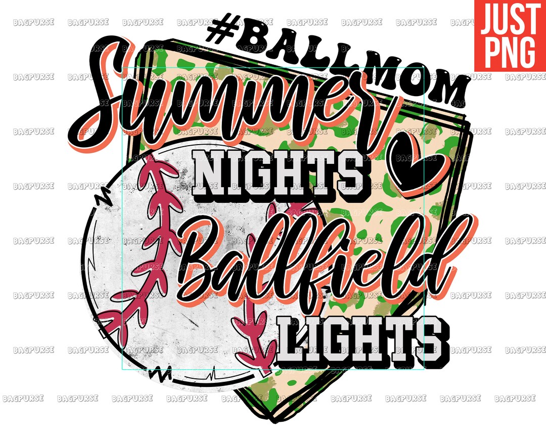 Summer Nights and Ballfield Nights, Ballpark Mom PNG, Baseball Mom ...
