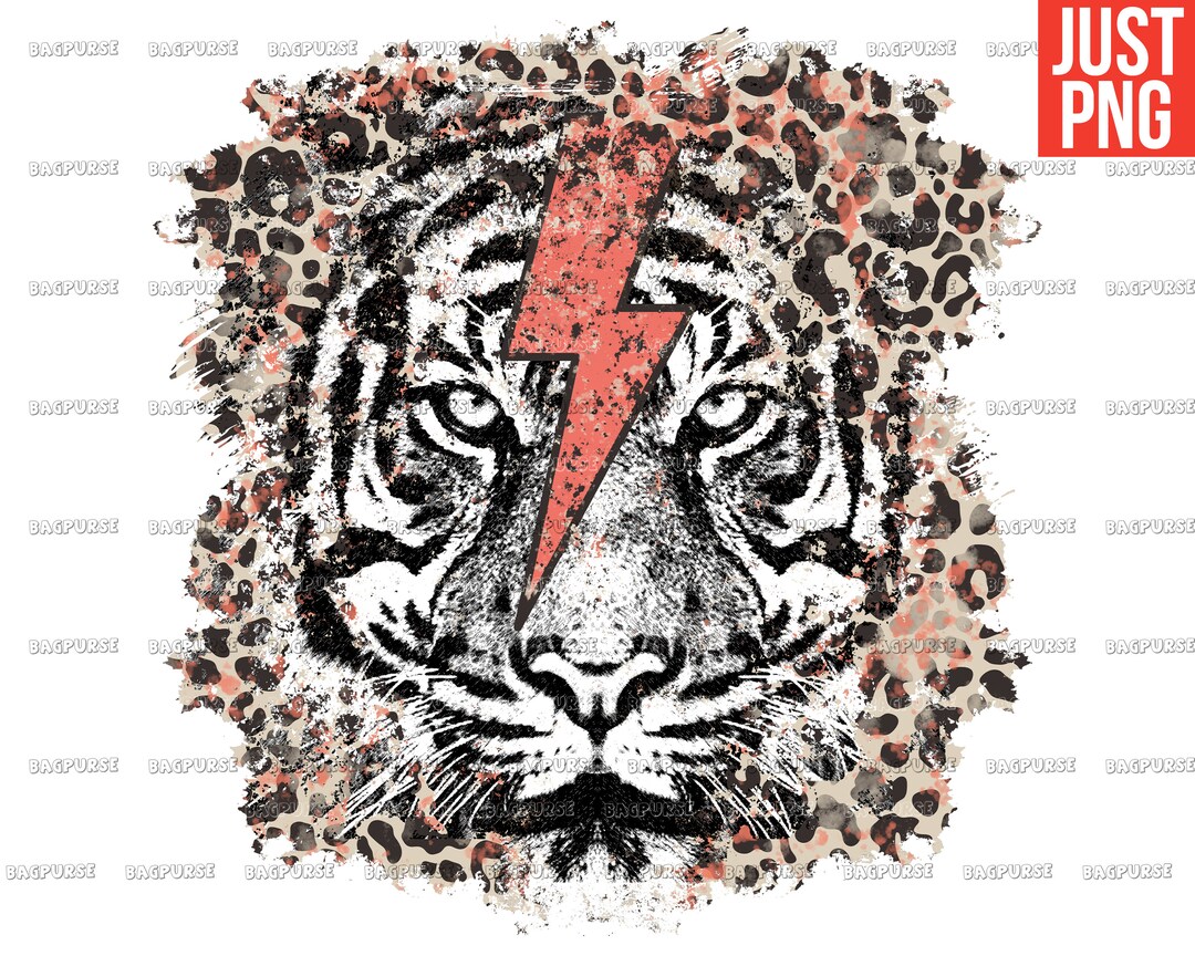 Tiger Lightning Bolt, Tiger PNG, Tiger Leopard Design, Tiger ...