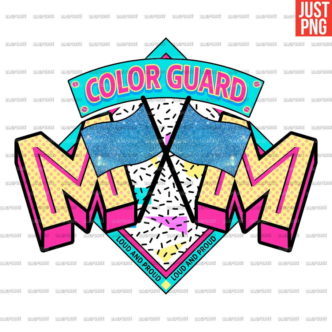 Color Guard Mom PNG, Retro Mom Design, 80s 90s Design, File for ...