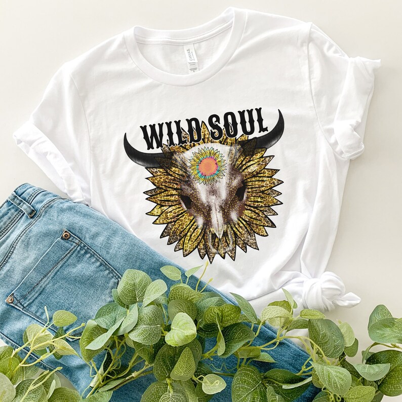 Wild Soul PNG Wild Soul Leopard Sunflower Cow Skull Western - Etsy