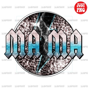 Mama Rock PNG, Mama Rock Sublimation, Mama Rock Leopard Lightning Bolt ...