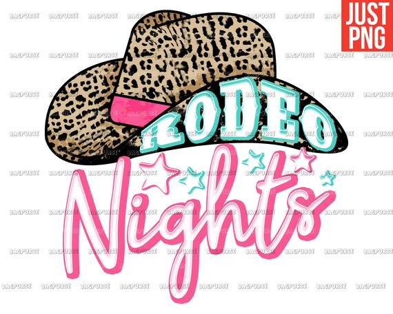 Rodeo Nights Rodeo Nights PNG Cowgirl Leopard Cowboy | Etsy