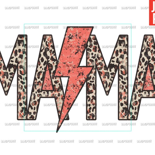 Mama PNG Rocker Mom Design Mama Boho Leopard Design Retro - Etsy