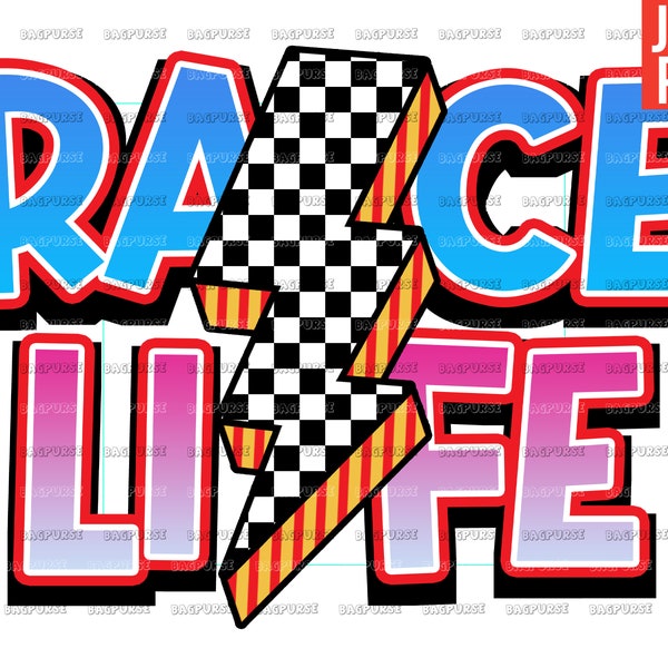 Race Life Lightning Bolt Svg - Etsy