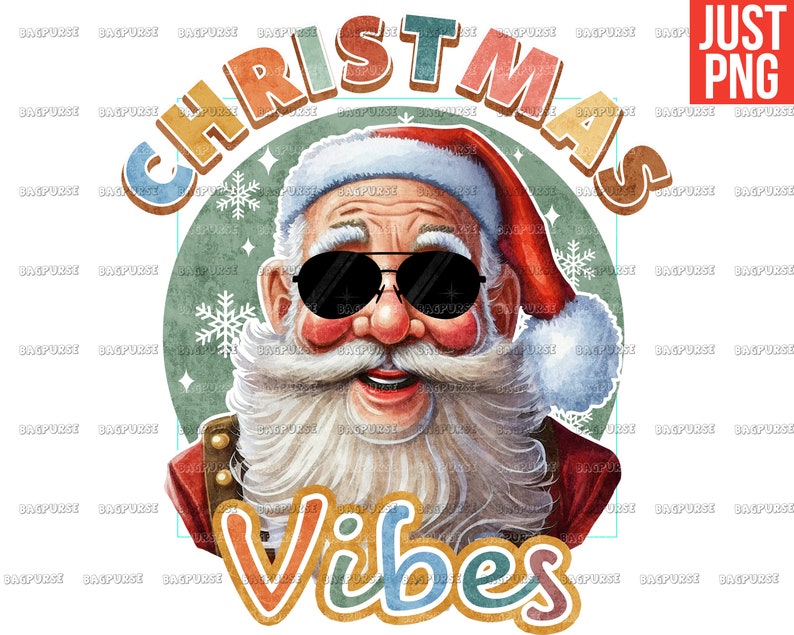Christmas Vibes PNG Retro Christmas PNG Santa Wear - Etsy