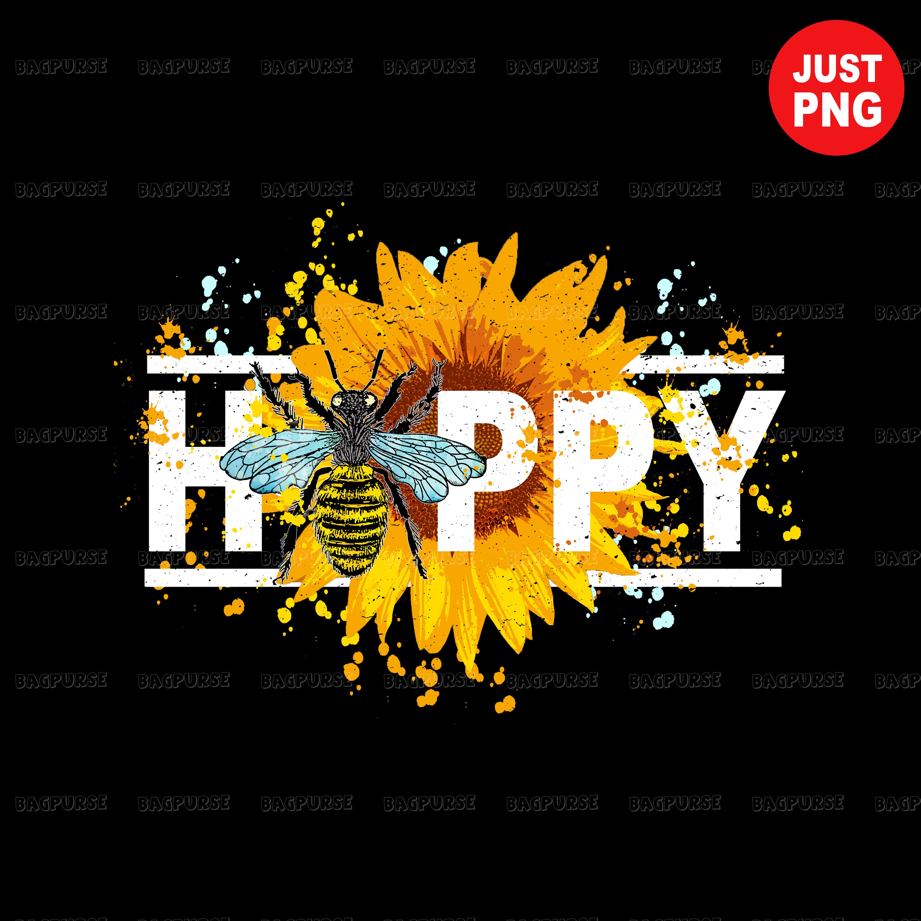 Retro Bee Happy Sublimations Bee Happy PNG Clipart - Etsy