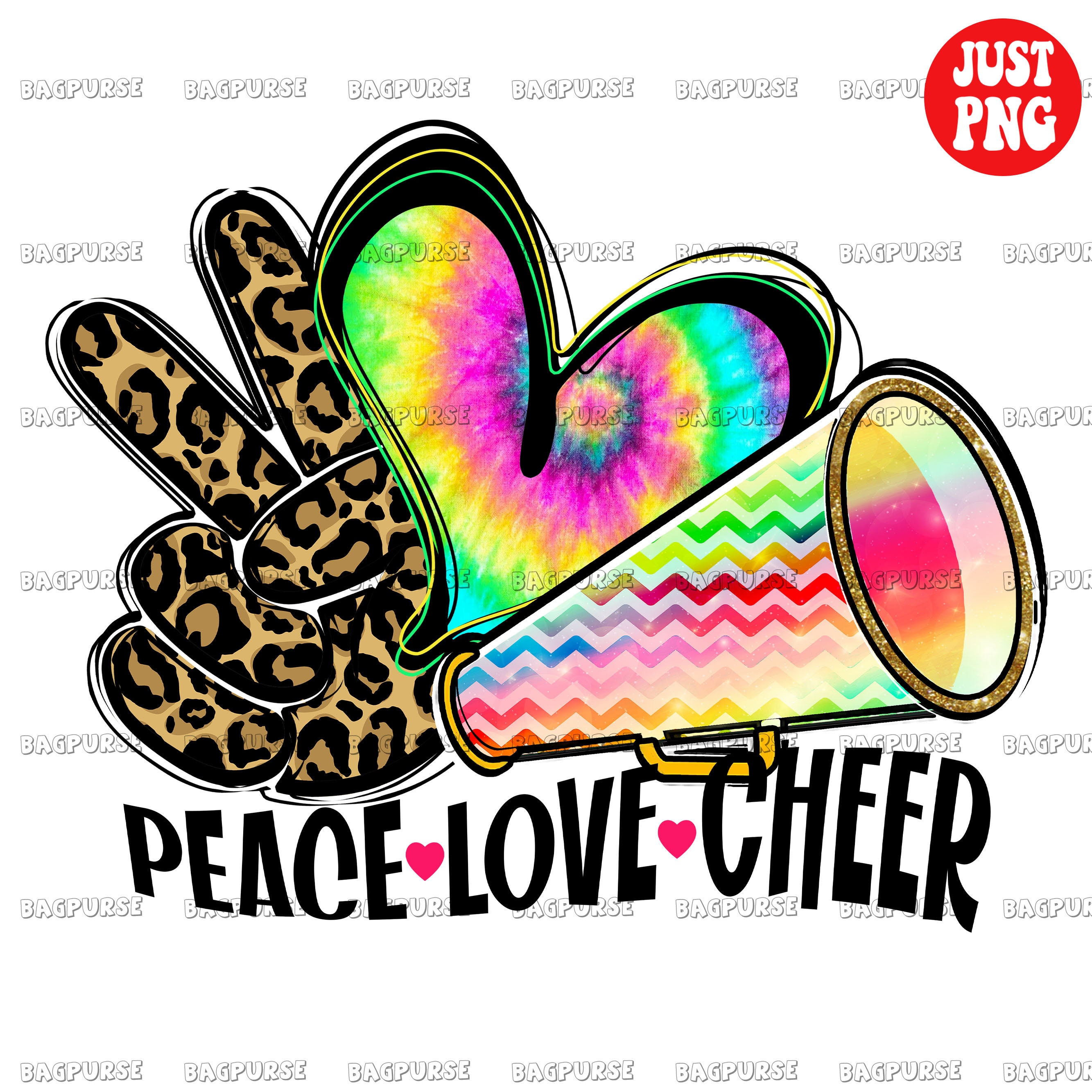 Peace Love Cheer PNG Cheerleading Design Cheer Leader Cheer - Etsy