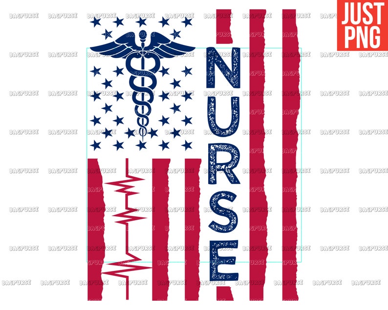 Nurse Flag PNG Nurse PNG 4th of July Nurse Design File for - Etsy