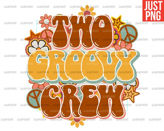 Two Groovy Crew PNG Retro Design File for Sublimation or - Etsy