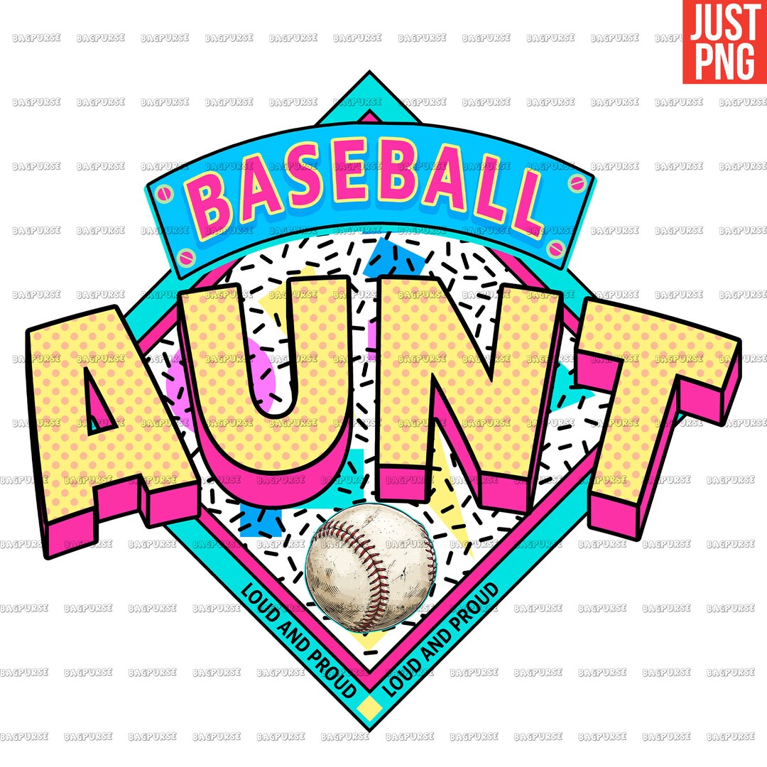 Retro Baseball Aunt PNG, File Sublimation or Print, Clipart, Instant ...