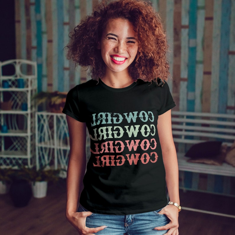 Retro Sublimation Reverse Cowgirl PNG Cow Girl Printable - Etsy