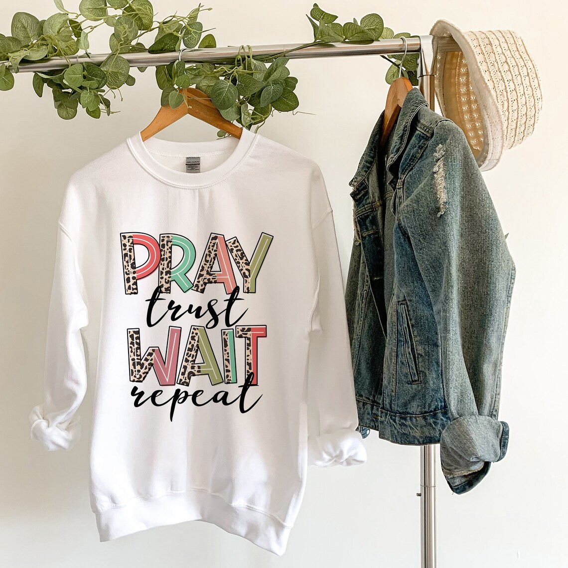 Pray Wait Trust Repeat PNG Christian Design File for - Etsy