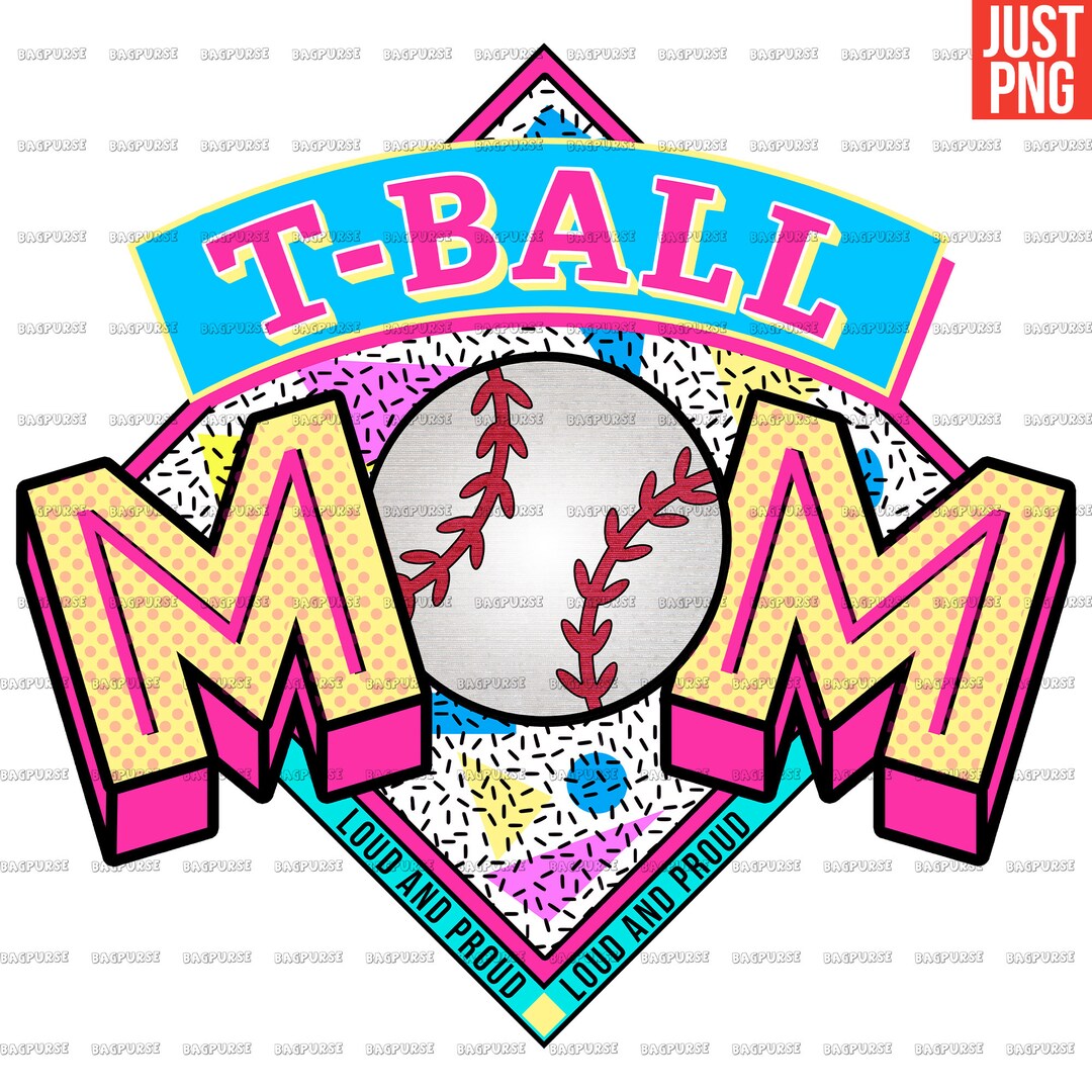 T-ball Mom File Design for Sublimation or Print, 80s 90s Baseball ...