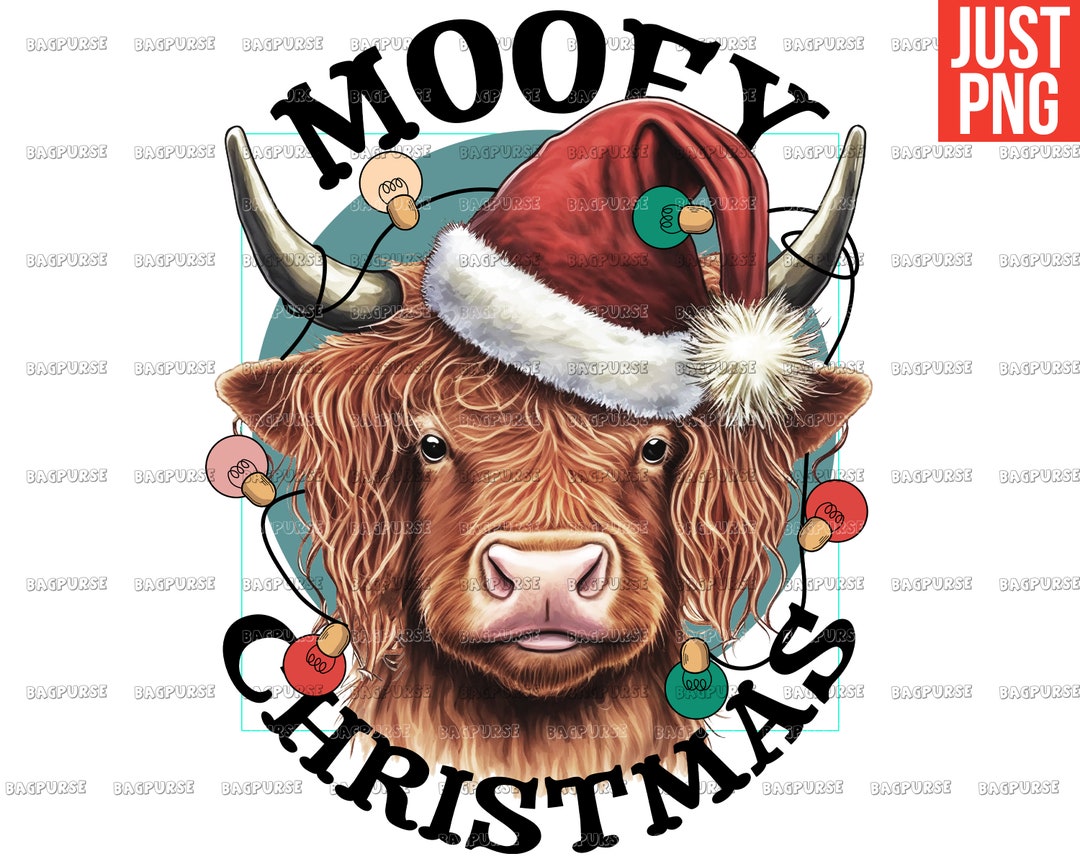Mooey Christmas PNG, Highland Cow Merry Christmas, File Design for ...