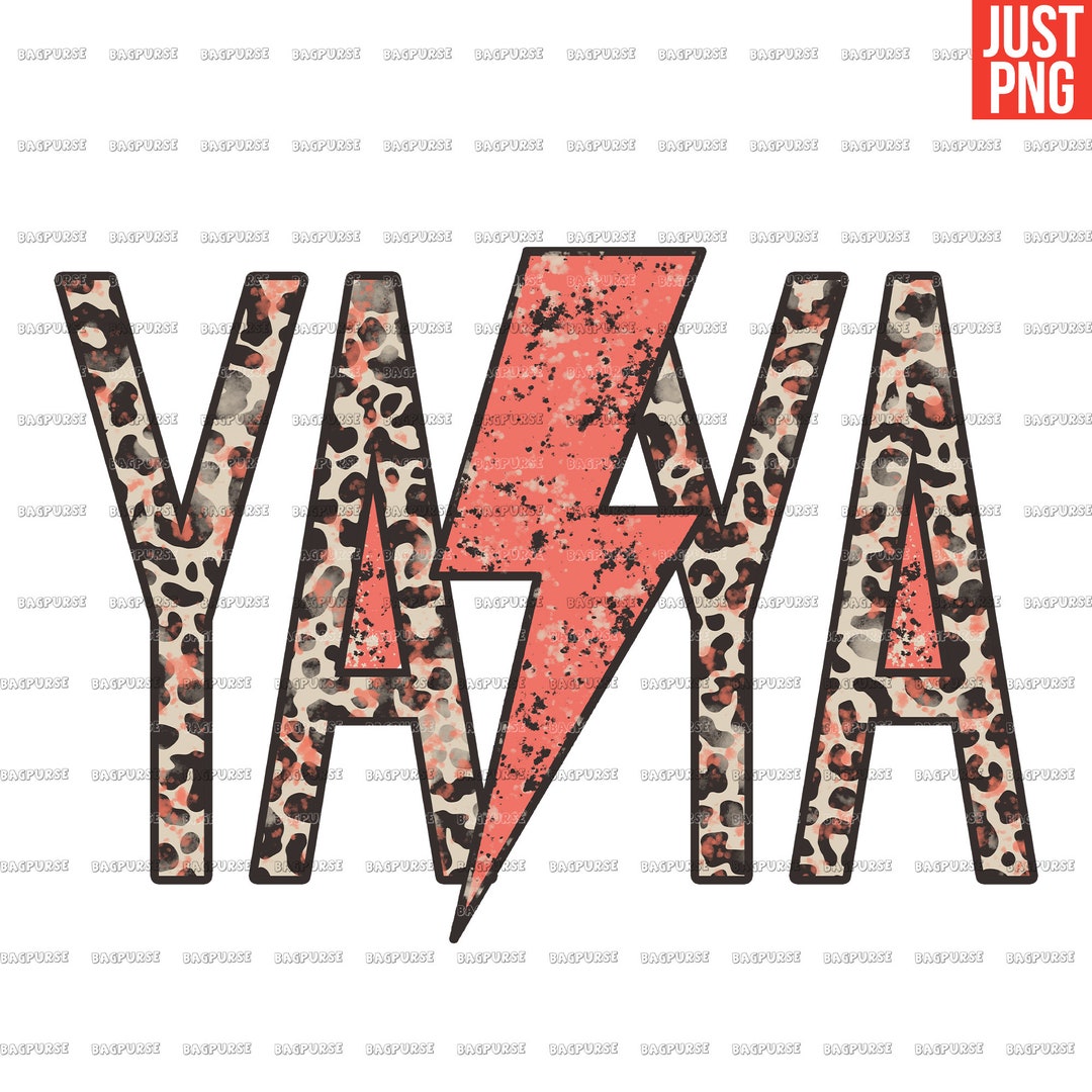Yaya PNG, Rocker Yaya Design, Mama Boho Leopard Design, Retro Yaya PNG ...