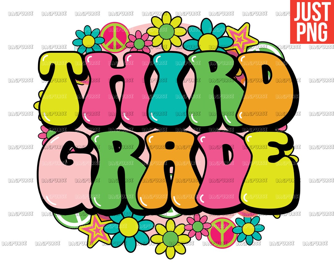 Third Grade PNG, 3rd Grade PNG, Flowers Summer School Girls Colorful ...