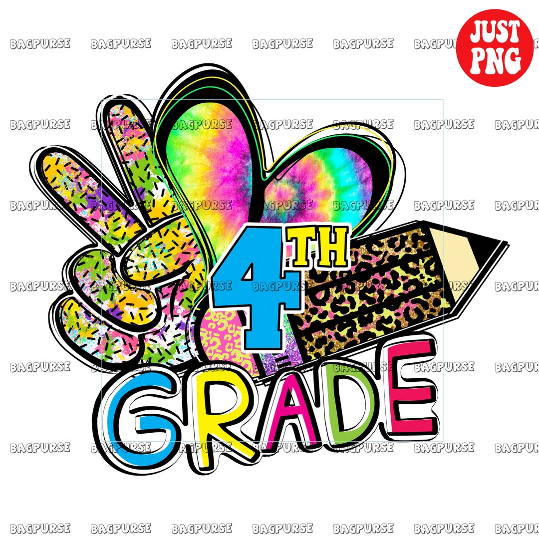Fourth Grade PNG | Peace Love Fourth Grade Sublimation | 4th Grade PNG ...