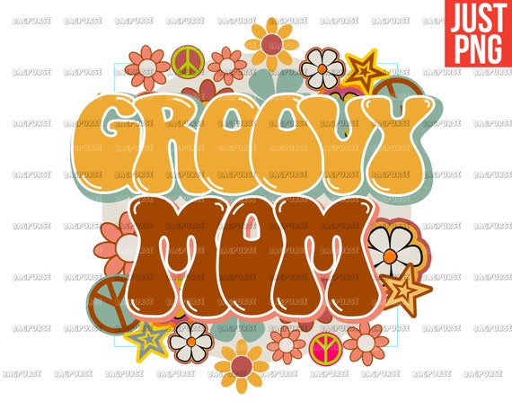 Groovy Mom PNG Retro Groovy Mother's Day 70s Design - Etsy