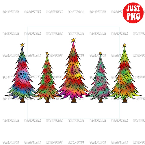 Tie Dye Christmas Tree Tie Dye Christmas Design Clipart - Etsy