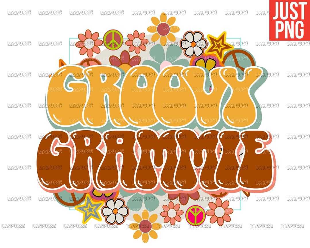 Groovy Grammie PNG, Retro Design File for Sublimation or Print, Digital ...