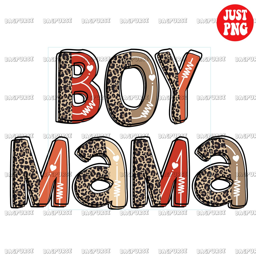 Boy Mama PNG, Boy Mama File Designs for Sublimation or Print, Leopard ...