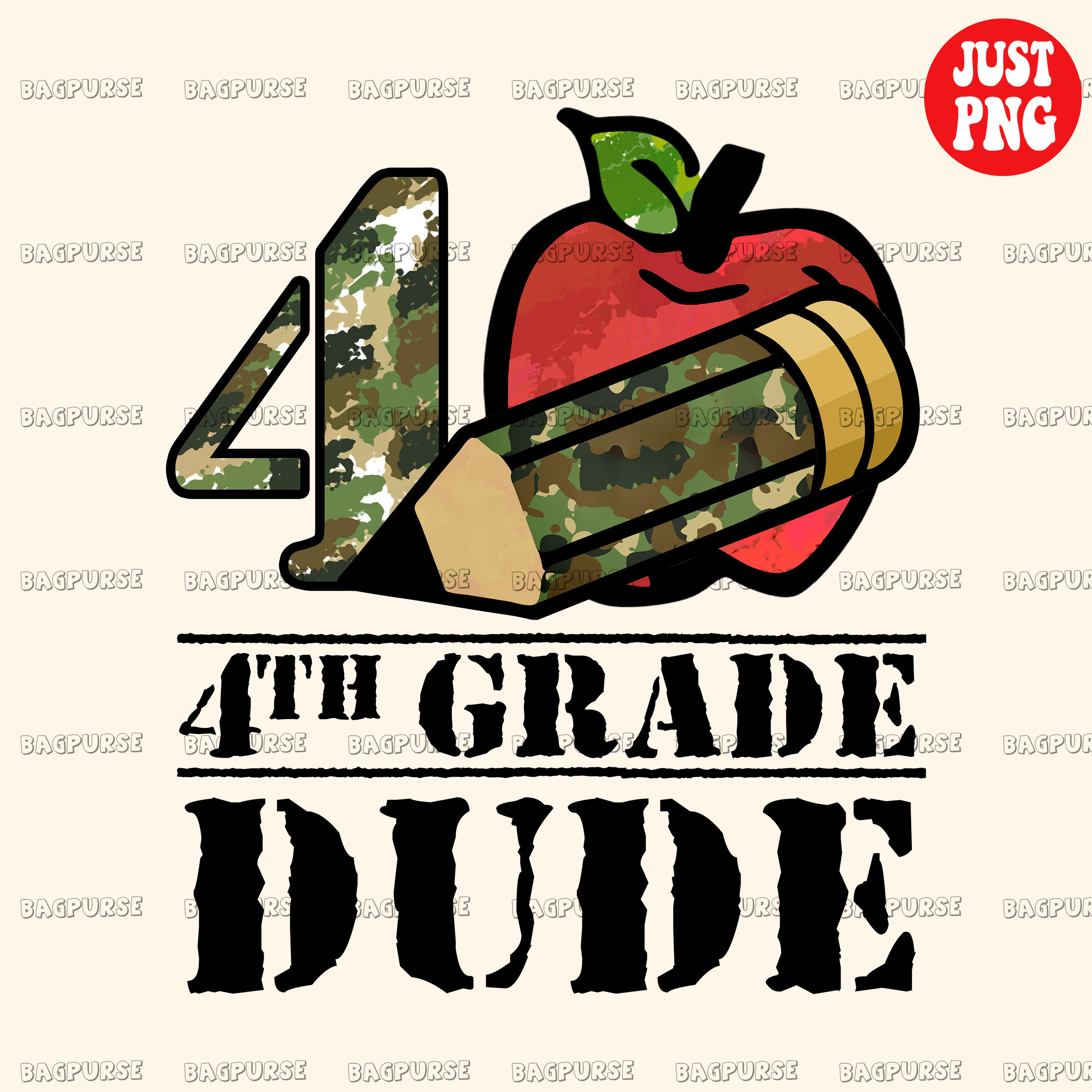 Fourth Grade Dude 4th Grade Boy Back To School Pencil Camo | Etsy