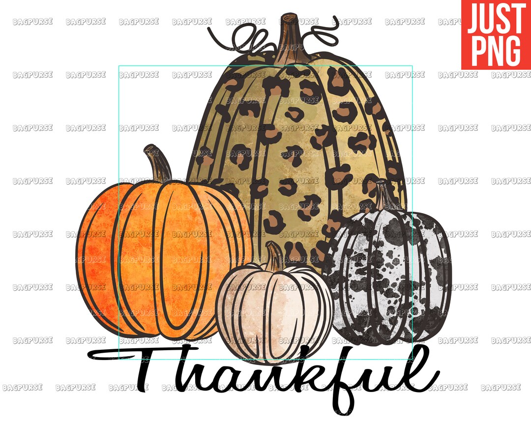Thankful Pumpkin PNG, Animal Print Pumpkin Design, Thanksgiving Fall ...