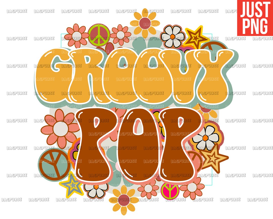 Groovy Pop PNG, Retro Pop Grandpa PNG, 70s Designs, Retro Design File ...