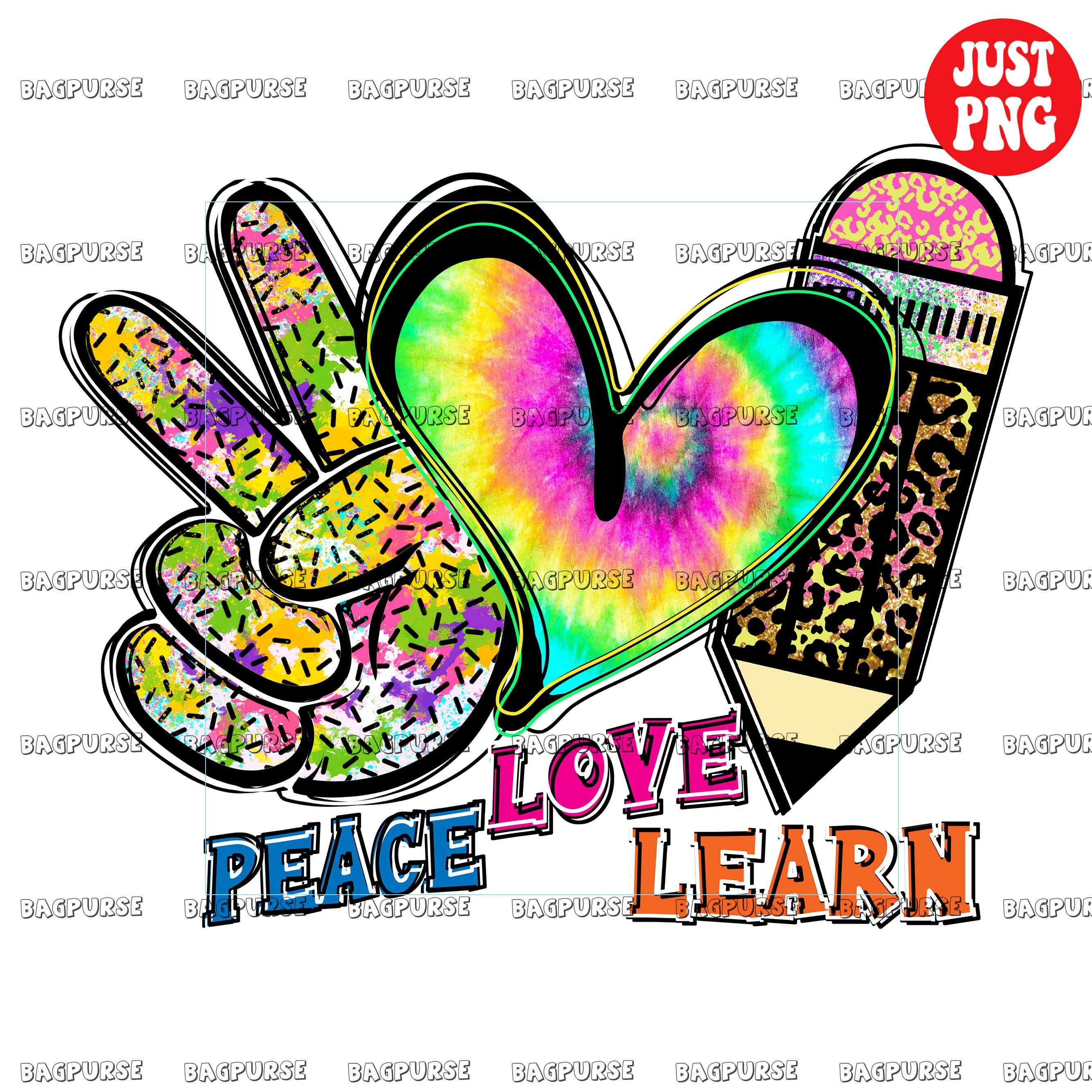 Peace Love Learn PNG Peace Love Learn Handzeichen - Etsy.de