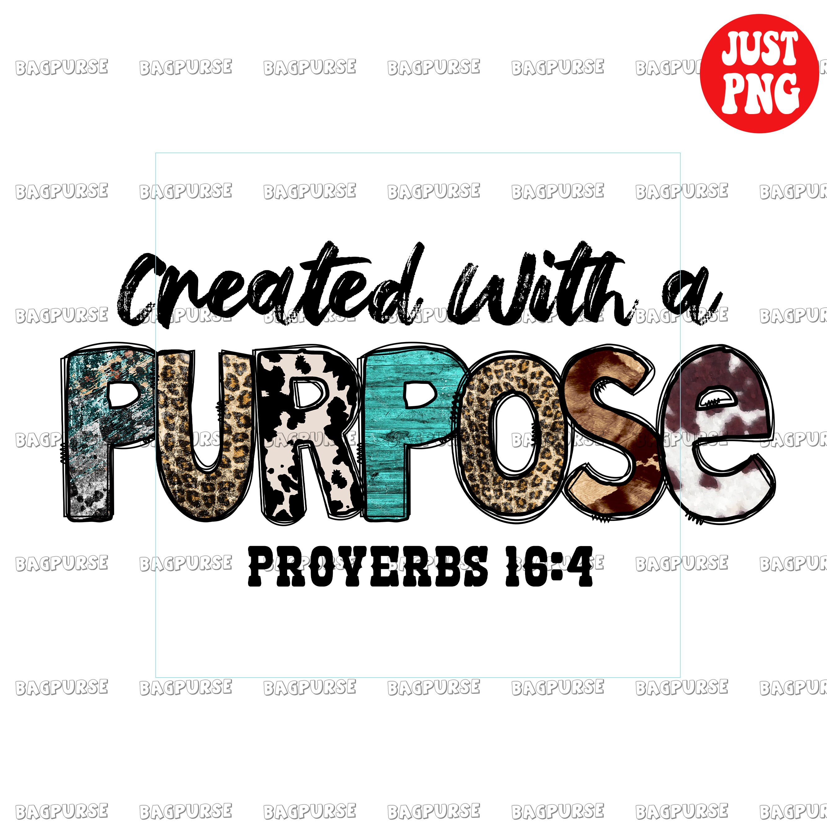 Created With a Purpose PNG Christian Sublimation Design - Etsy