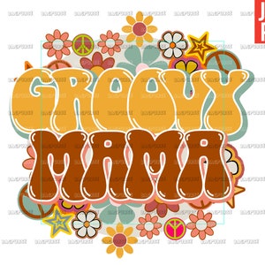Groovy Mama PNG, Retro Mama PNG, Mother's Day, Groovy Mom, Retro Design ...