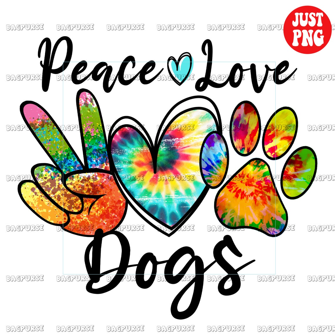 Peace Love Dogs PNG Peace Love Dogs Sublimations Tie Dye - Etsy