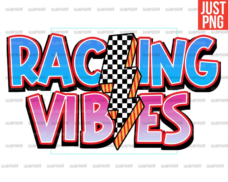 Racing Vibes PNG Race Day Lightning Bolt Racing Designs - Etsy