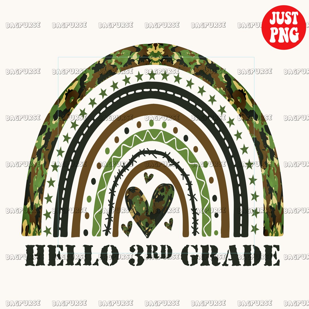 Hello Third Grade PNG Hello 3rd Grade Camo Army Military, Designt ...