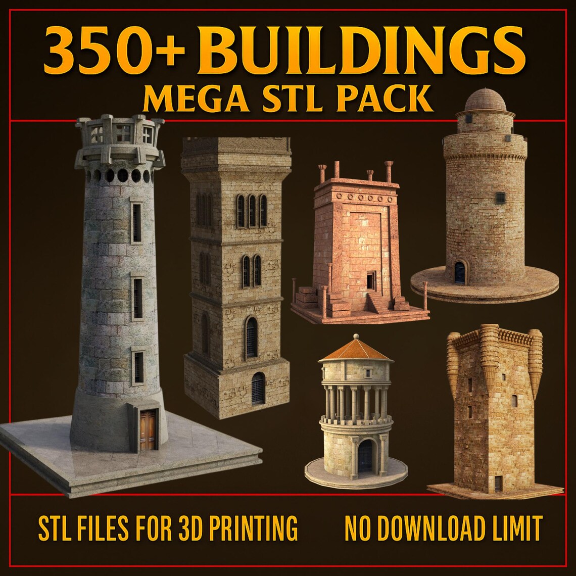3D Printable Architecture STL Mega Pack | Diorama & Tabletop Terrain ...