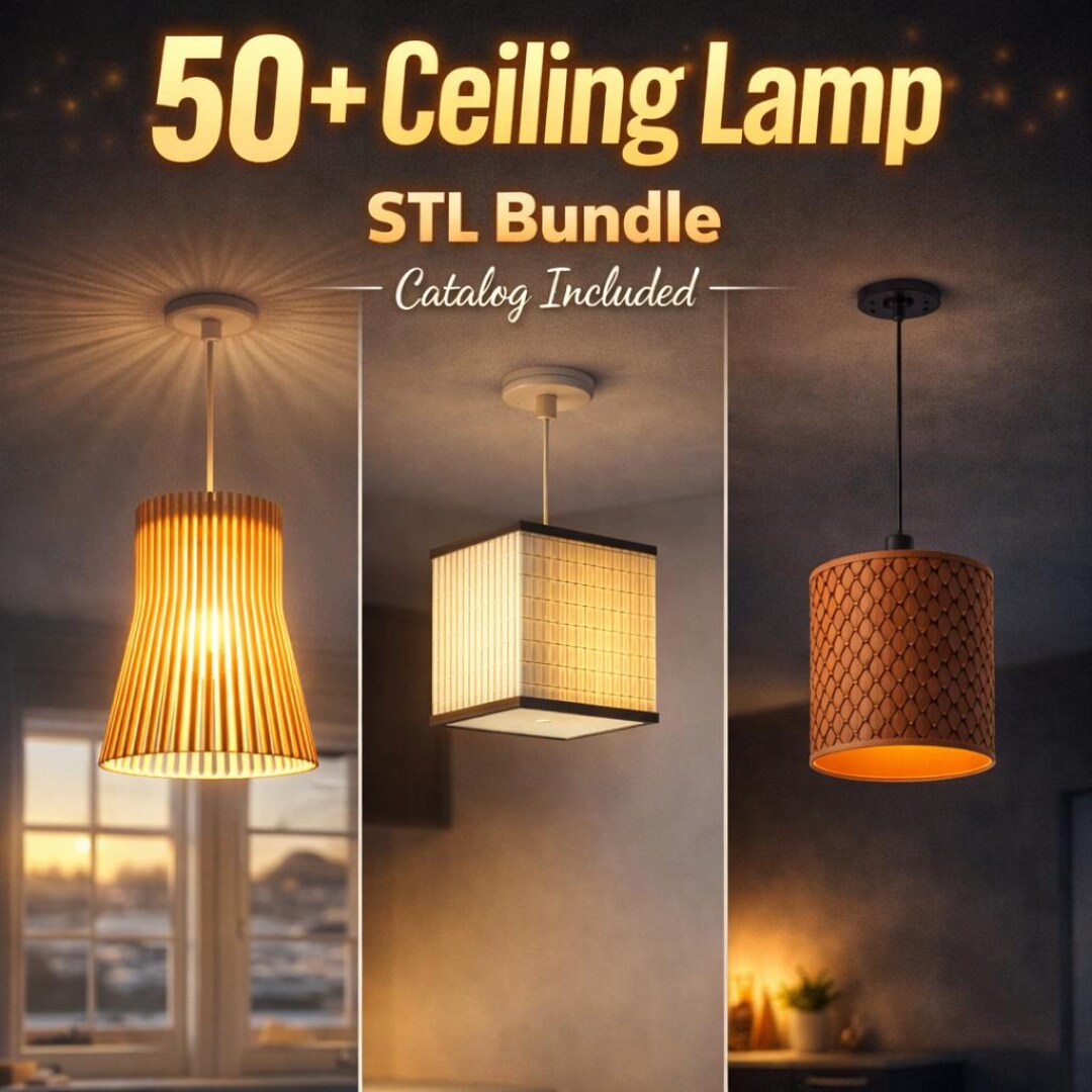 50+ Modern Ceiling Lamp STL Bundle | 3D Printable Lighting Designs ...