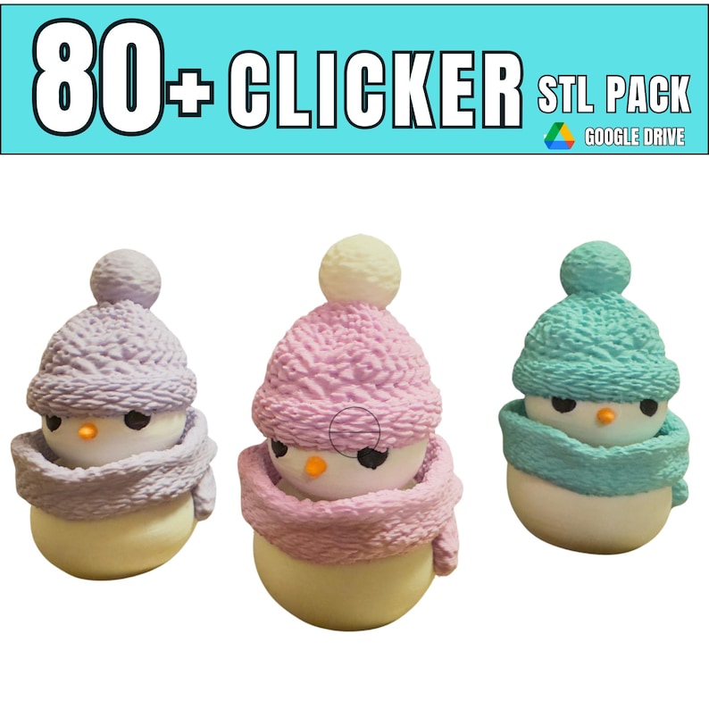 80+ Cute Fidget Clicker STL Pack | 3D Printable Models for Resin & FDM ...