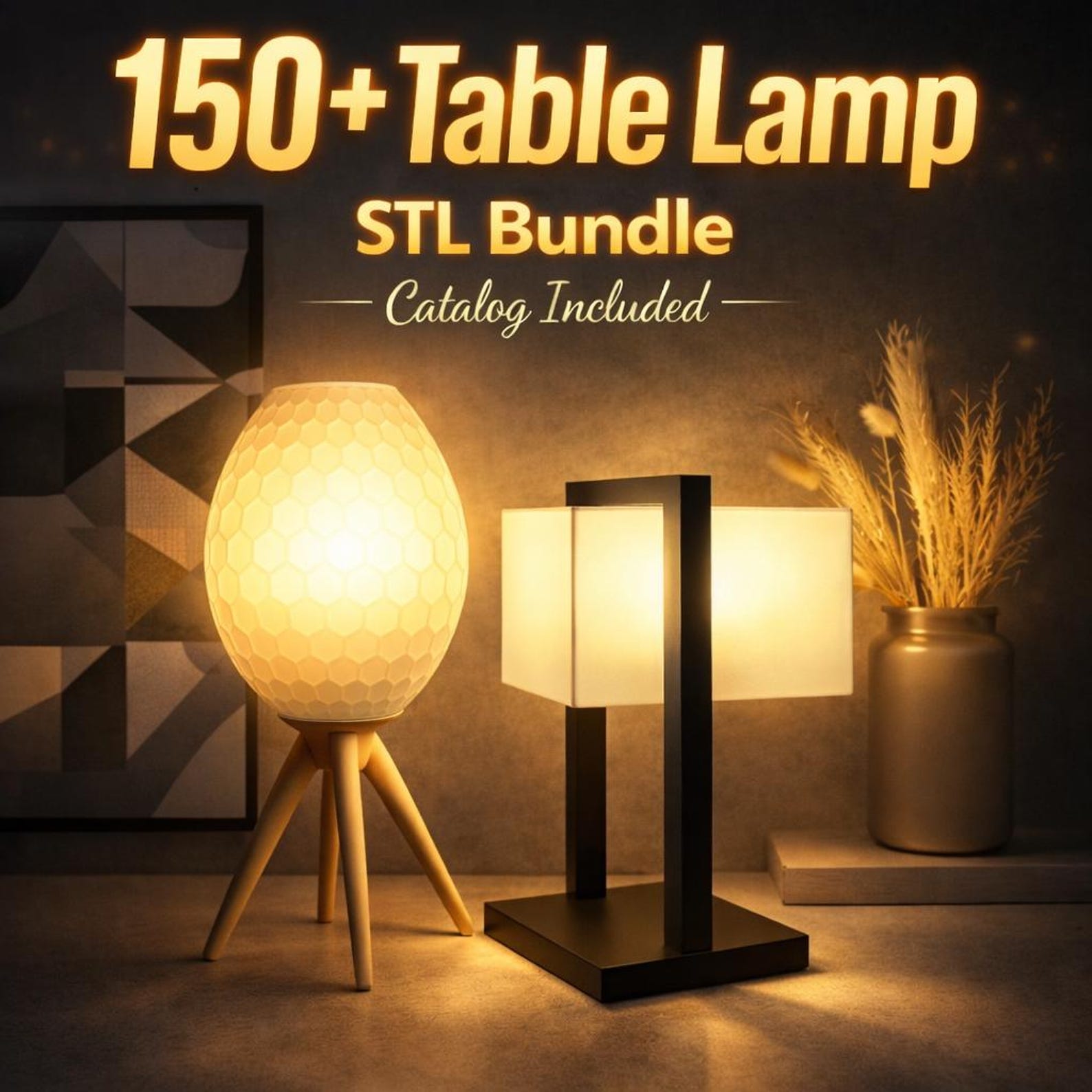 150+ Modern Table Lamp STL Designs | 3D Printable Models (digital ...