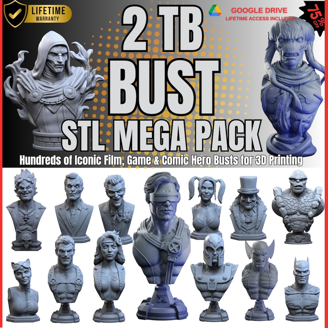 2TB Busts STL Mega Pack - 3D Printable Film, Game & Comic - Etsy