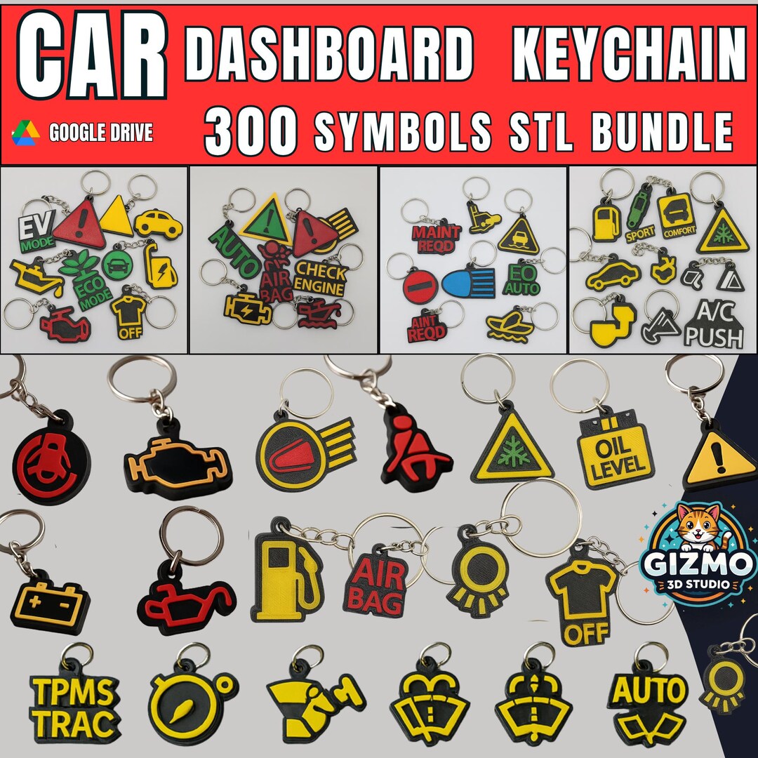 Car Dashboard Symbols STL Bundle | 3D Printable Warning Icons ...