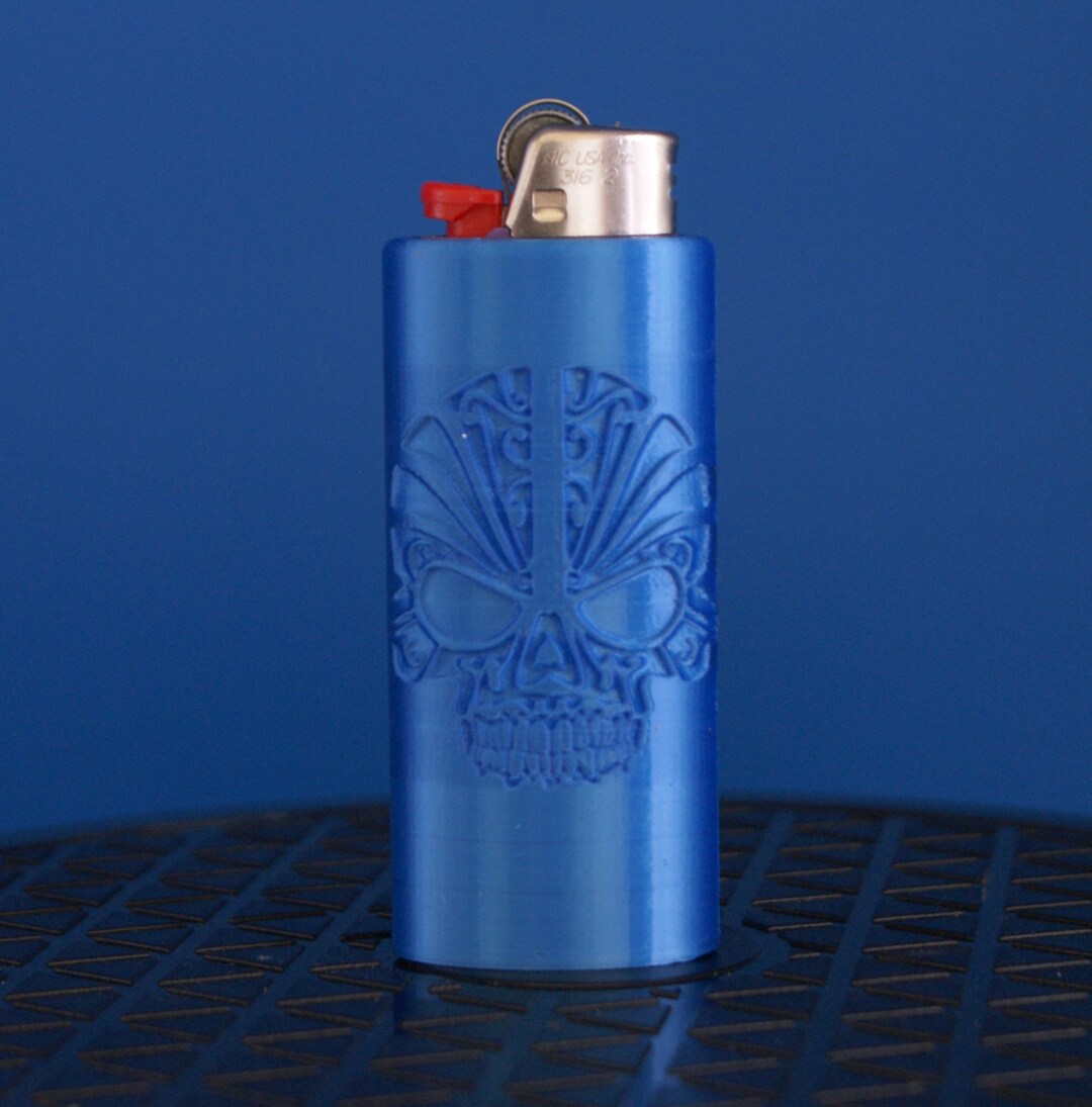 Blue Sugar Skull 3D Printed Lighter Case - Etsy