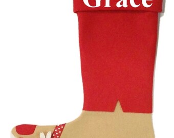 Ski Boot Stocking With FREE Embroidered Name | Etsy