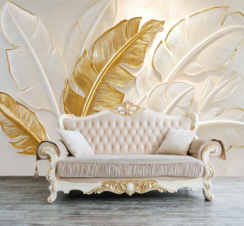 Gold Leaf Peel and Stick Wallpaper, Removable Fabric or Vinyl Wall ...