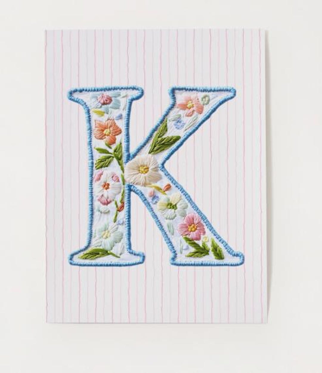 Embroidered Letter K Poster Digital Download - Etsy