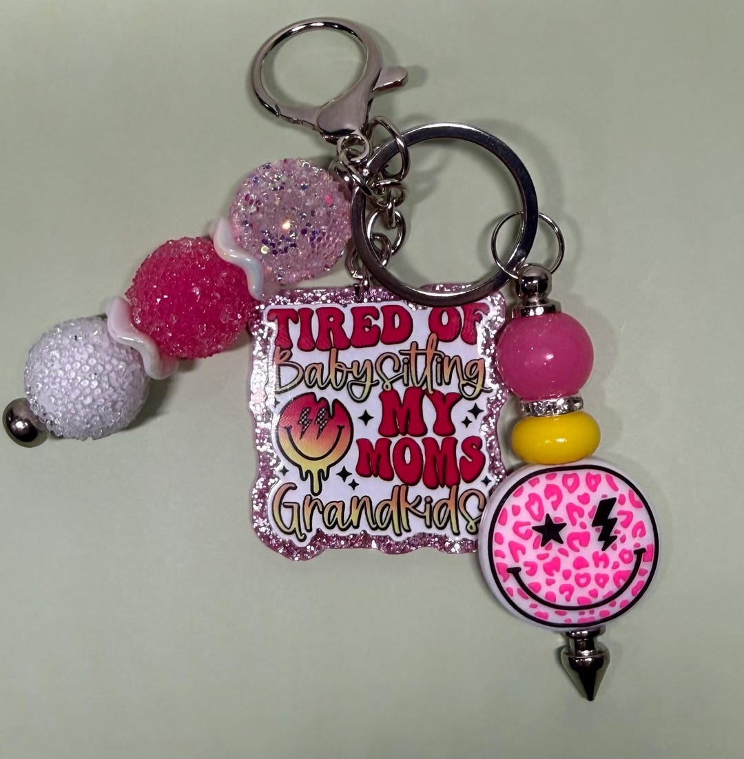 Mom’s Grandkids Beaded Keychain - Etsy Canada