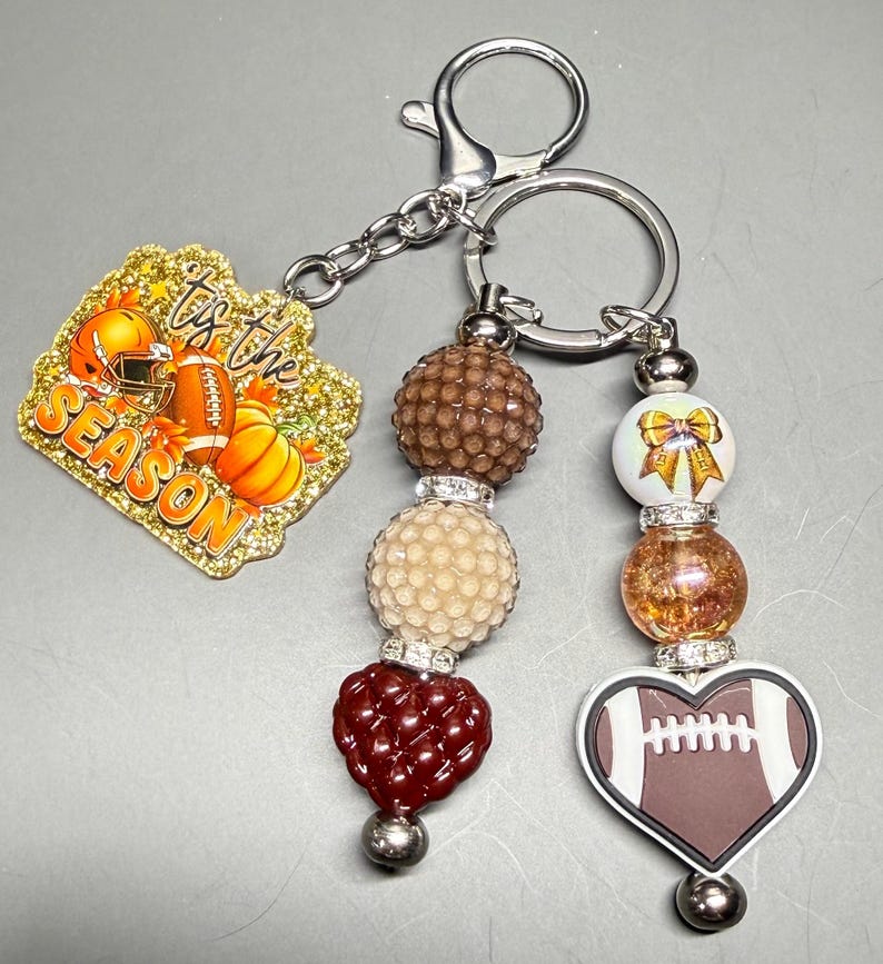 Football Lover Beaded Keychain - Etsy