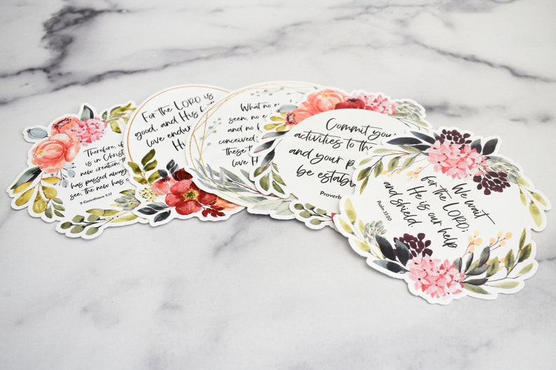 Bible Memory Verse Vinyl Static Cling Stickers Large 5in - Etsy