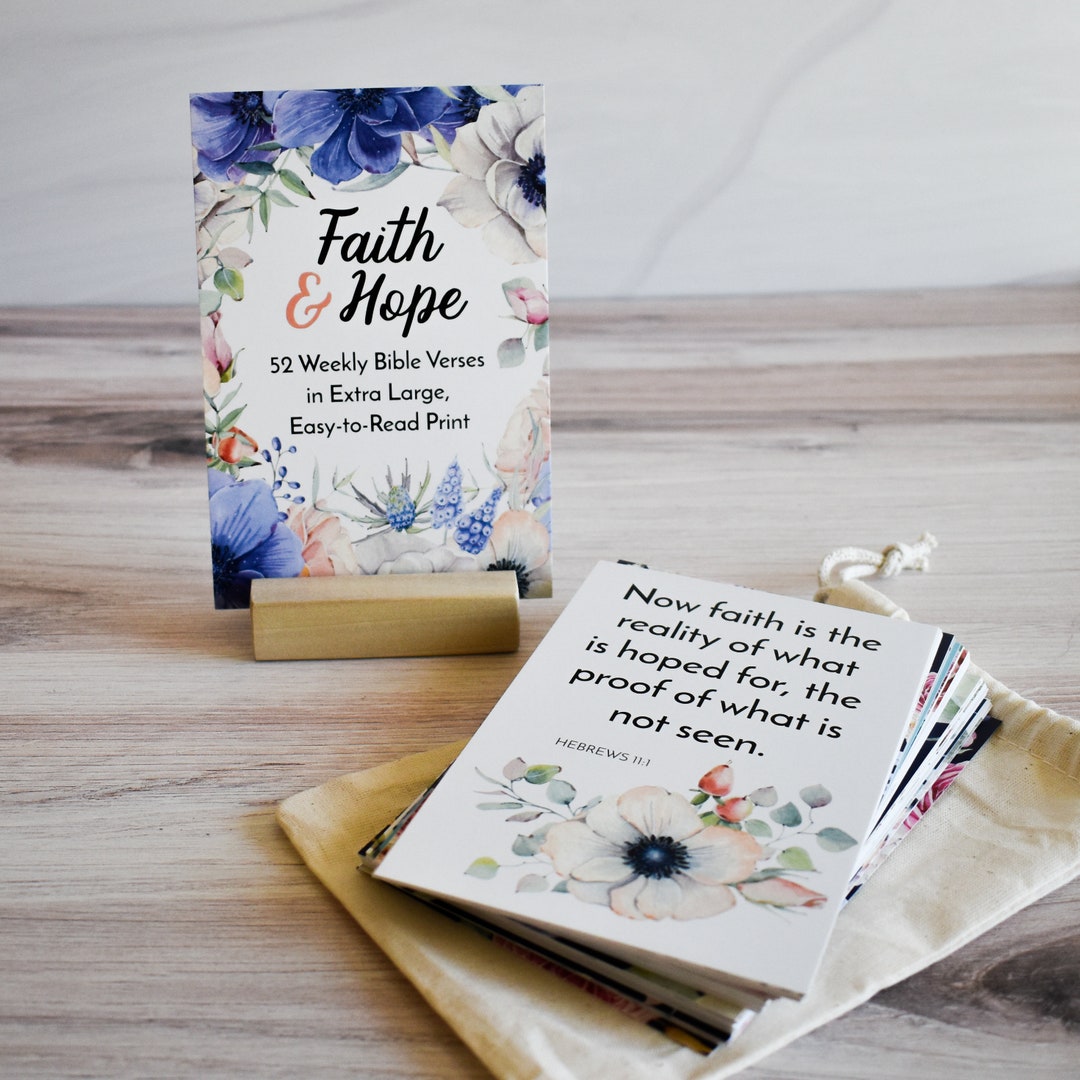 A Year of Faith & Hope Scripture Memory Verse Cards | Set of 52 | Easy ...