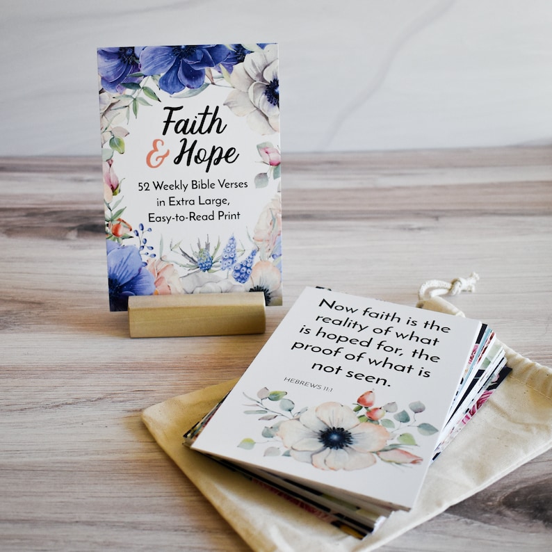 Weekly Scripture Verse Cards: Christian Gift With Display Stand Options ...